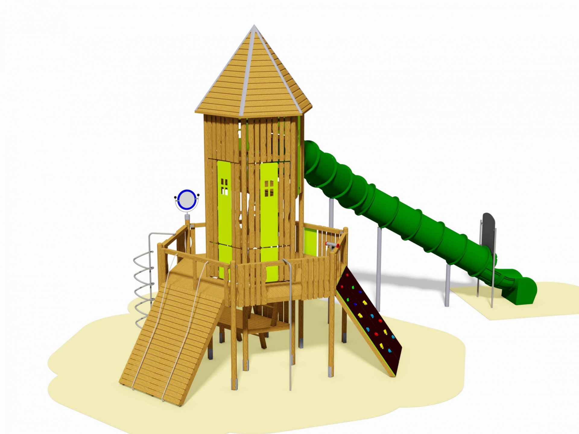 Hexagonal Tower with porch